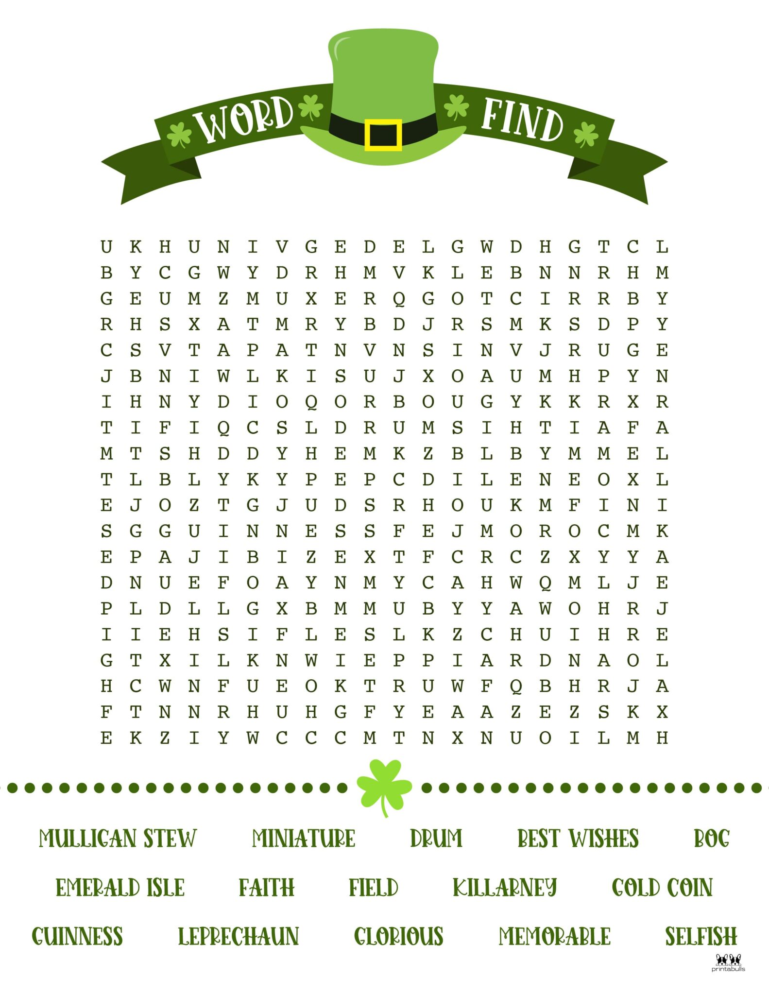 St. Patrick's Day Word Searches - 20 Pages | Printabulls