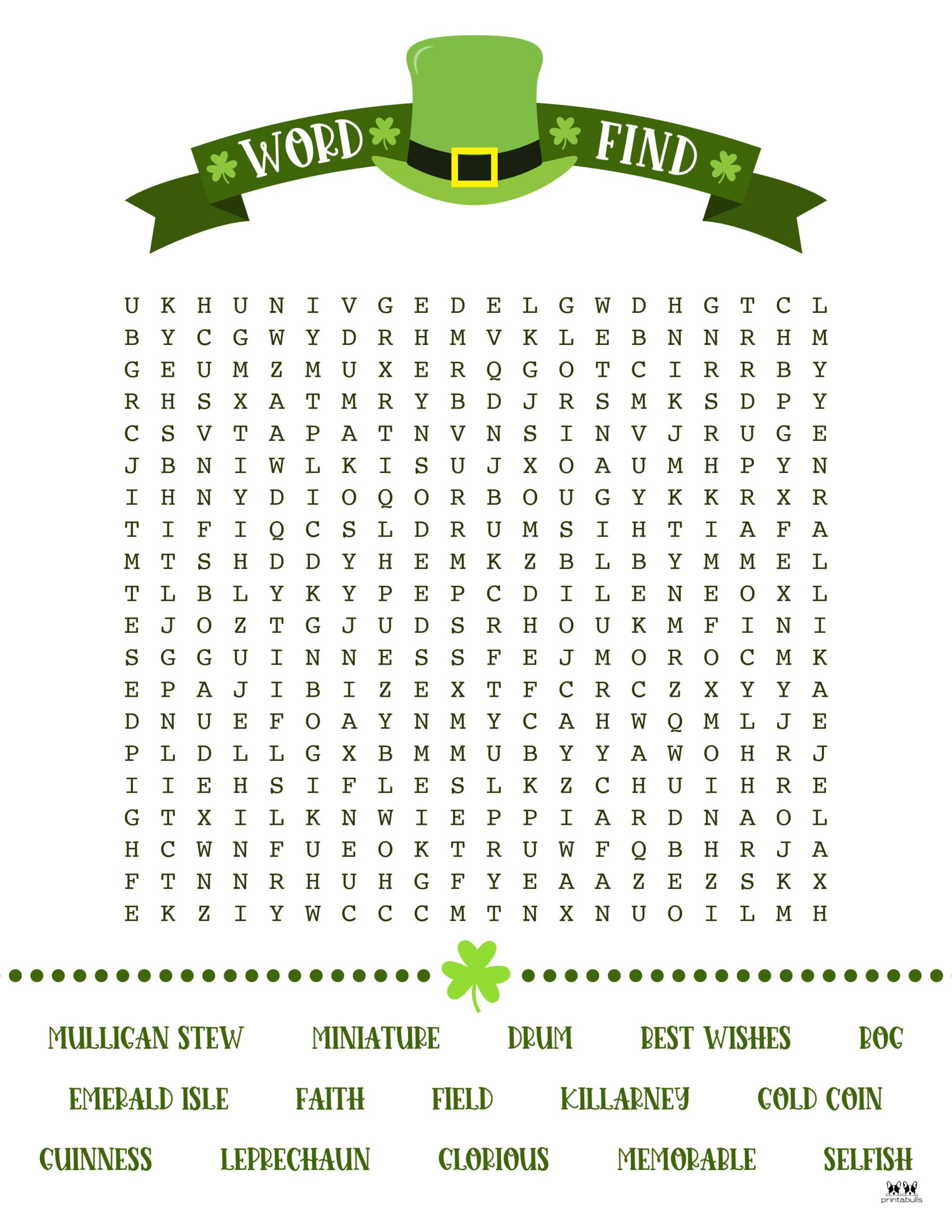 St. Patrick's Day Word Searches - 20 Pages | Printabulls