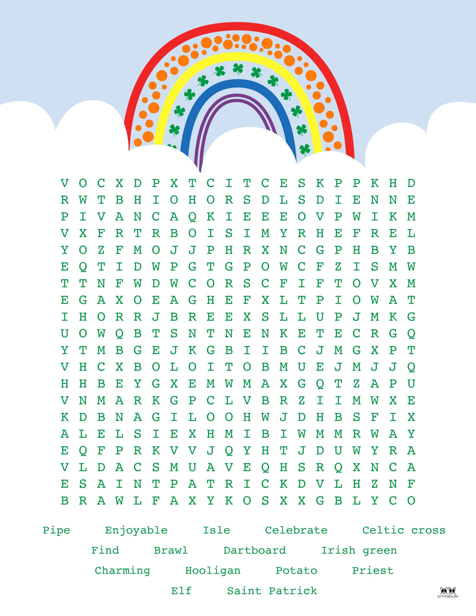 St. Patrick's Day Word Searches - 20 Pages | Printabulls