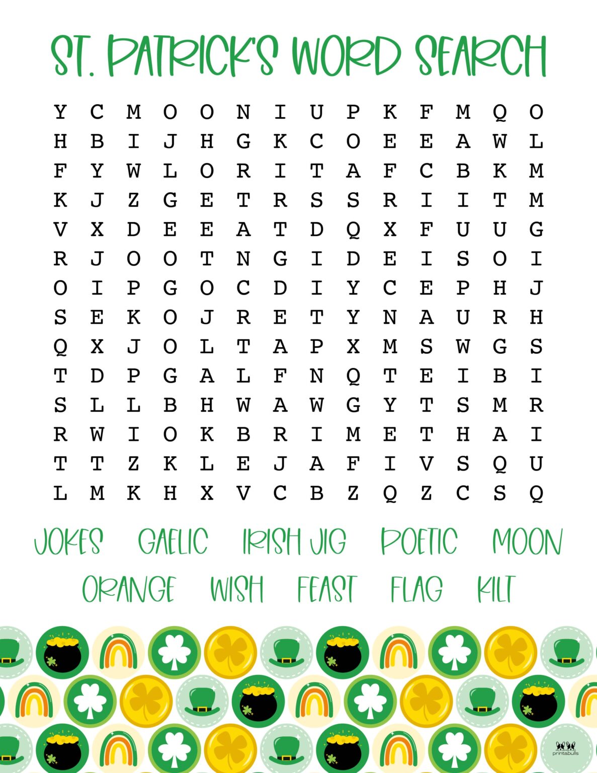 St. Patrick's Day Word Searches - 20 Pages | Printabulls