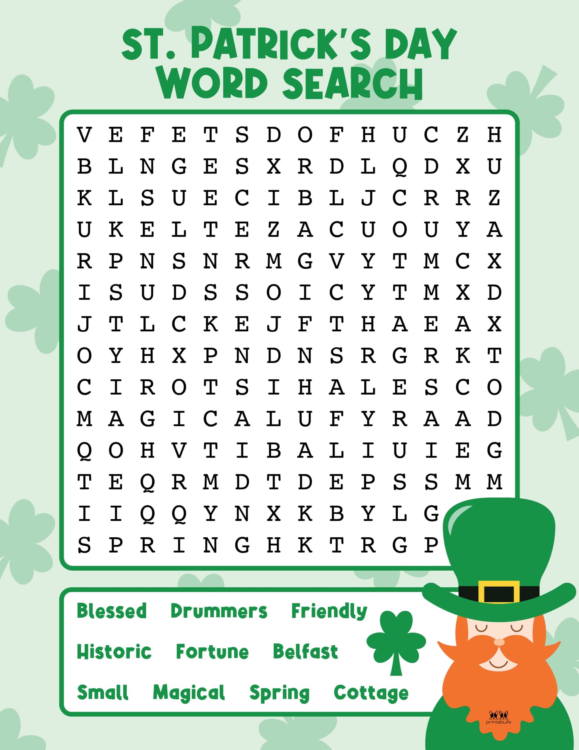 St. Patrick's Day Word Searches - 20 Pages - PrintaBulk