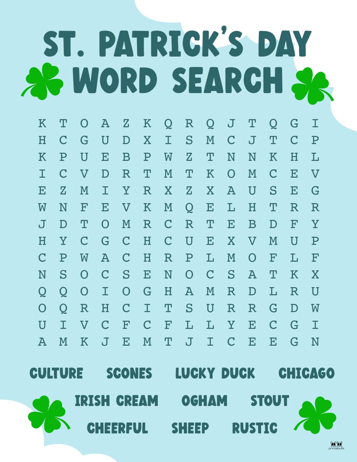 St. Patrick's Day Word Searches - 20 Pages | Printabulls