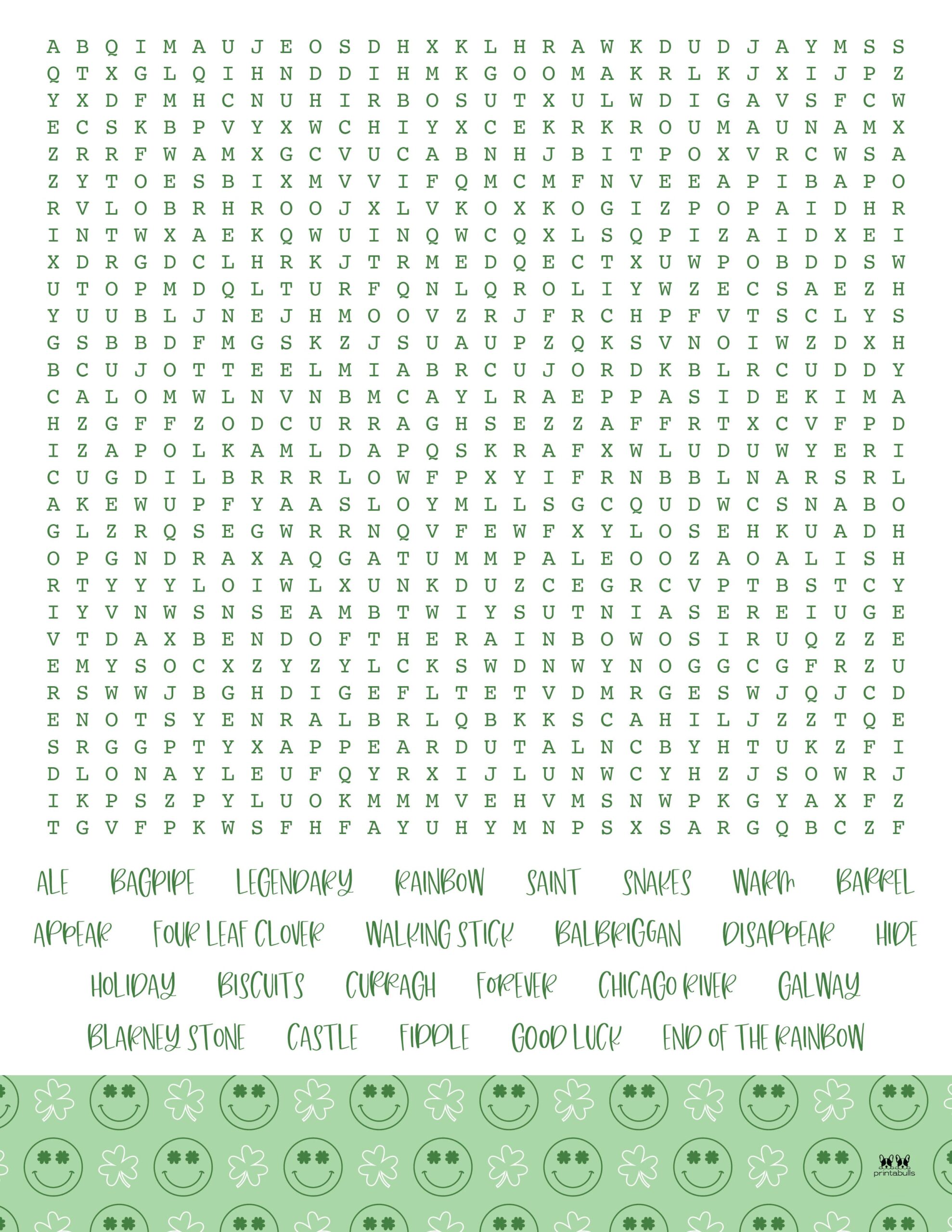 St. Patrick's Day Word Searches - 20 Pages | Printabulls
