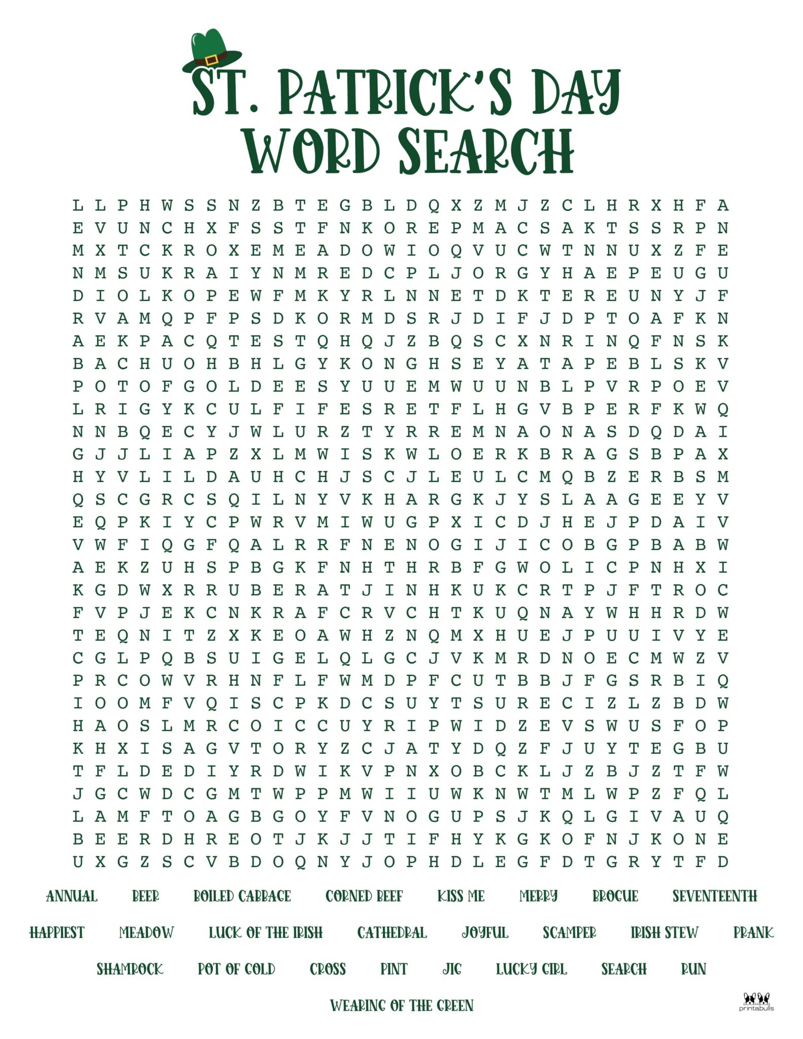 St. Patrick's Day Word Searches - 20 Pages | Printabulls