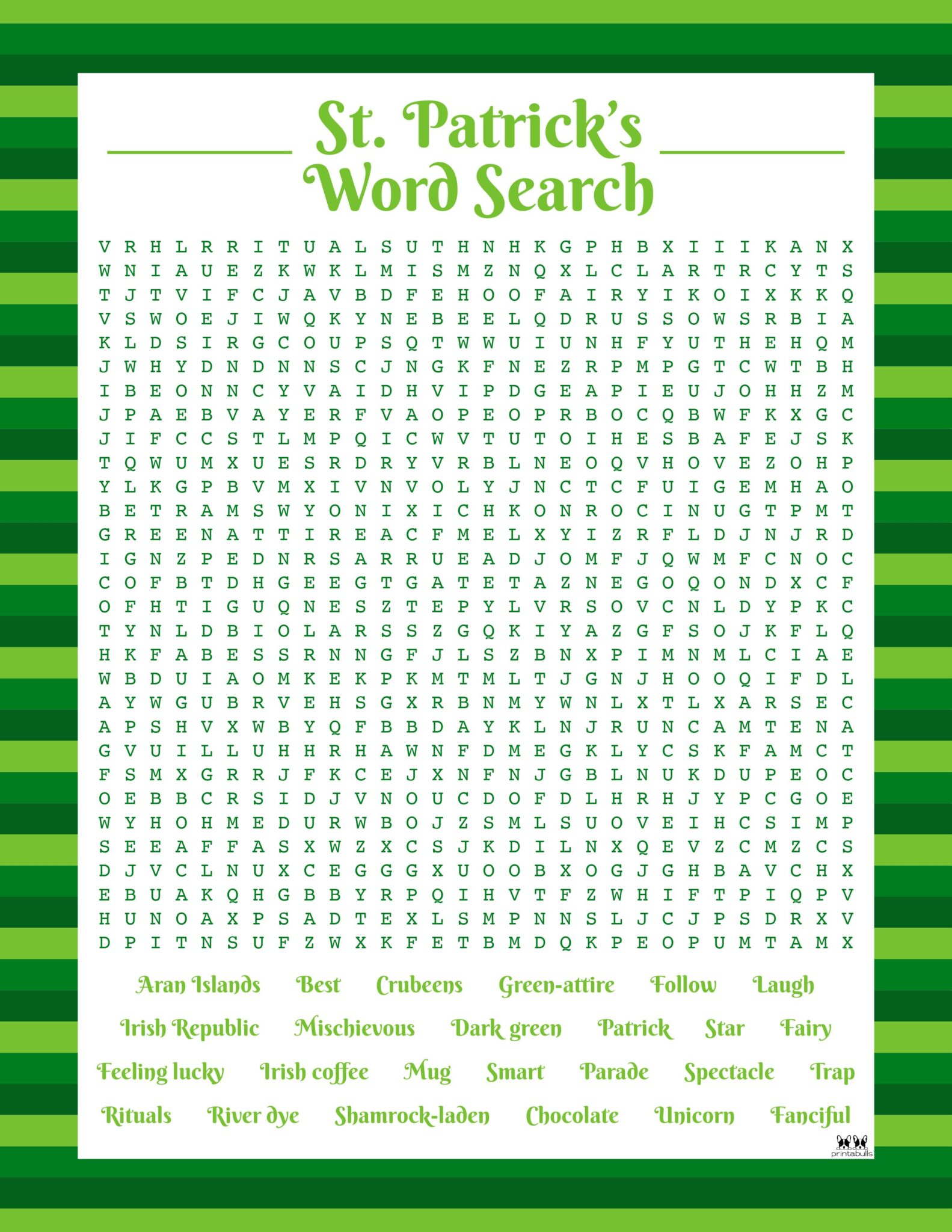 St. Patrick's Day Word Searches - 20 Pages | Printabulls