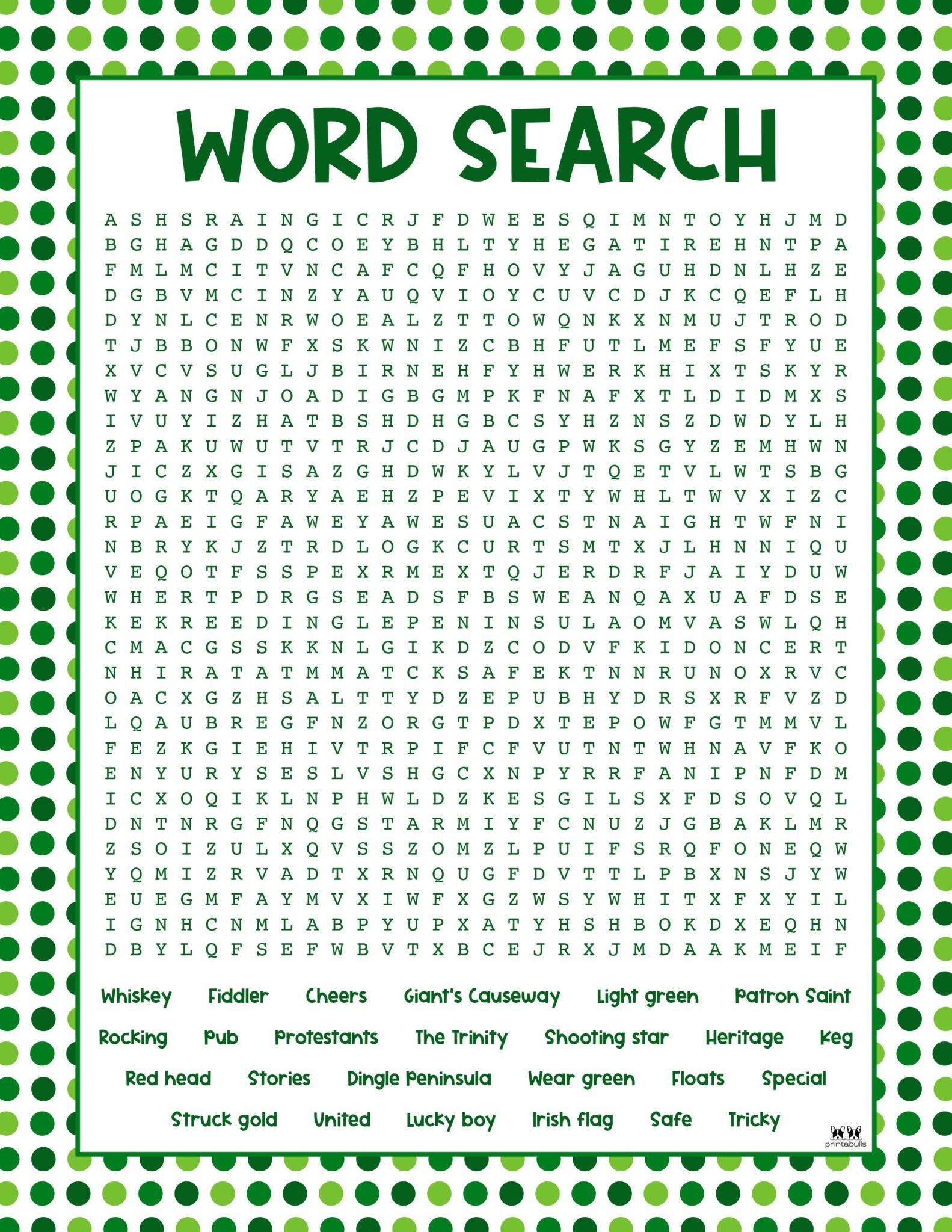 St. Patrick's Day Word Searches - 20 Pages | Printabulls