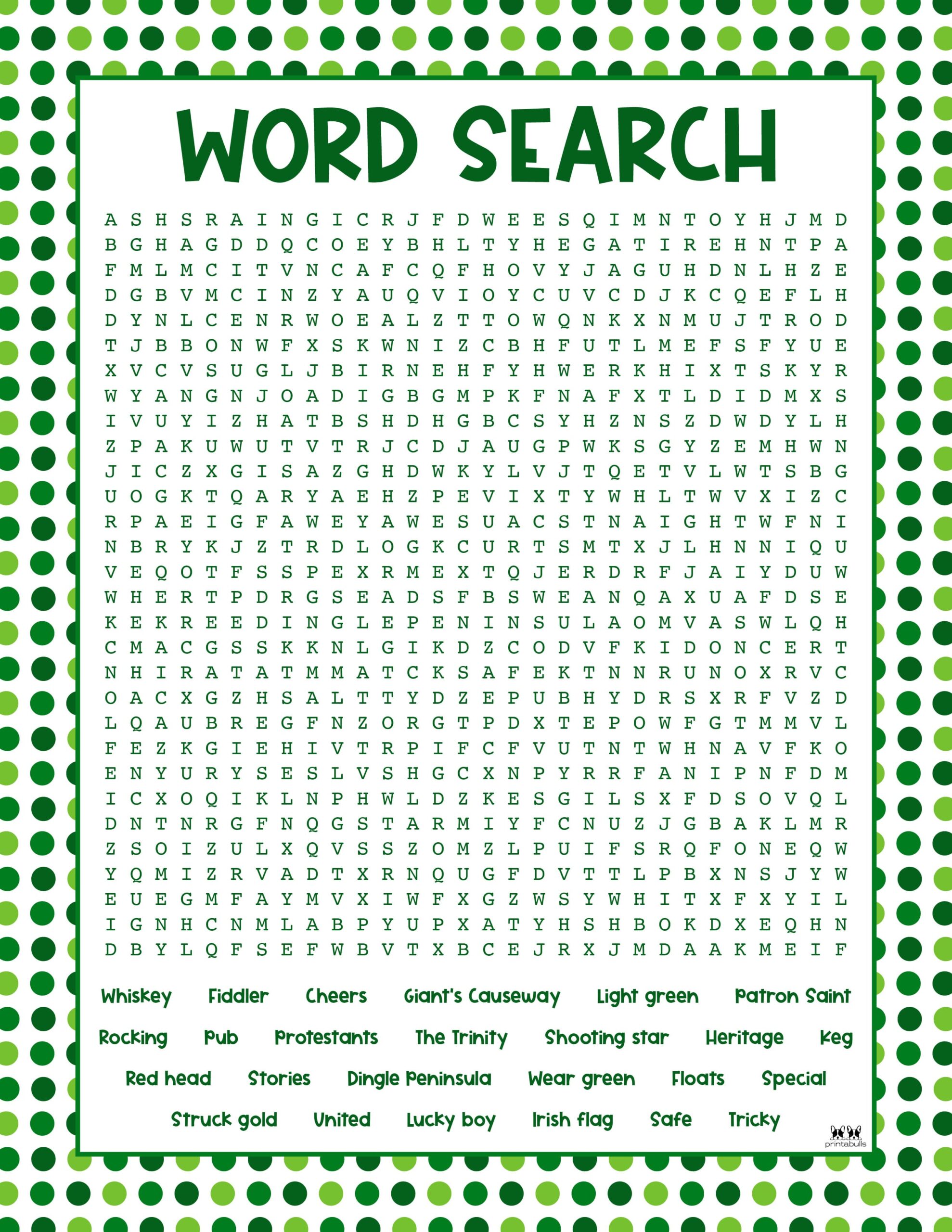 St. Patrick's Day Word Searches - 20 Pages | Printabulls