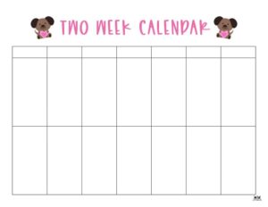 2 Week Calendars - 151 FREE Calendars | Printabulls