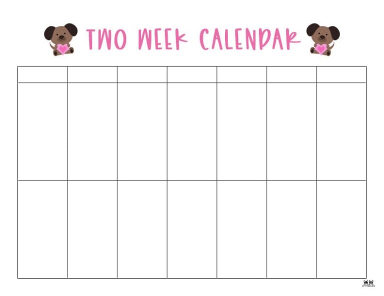 2 Week Calendars - 151 FREE Calendars | Printabulls
