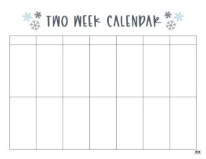 2 Week Calendars - 151 FREE Calendars | Printabulls