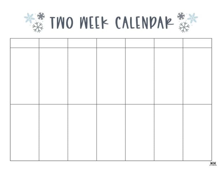 2 Week Calendars - 151 FREE Calendars | Printabulls