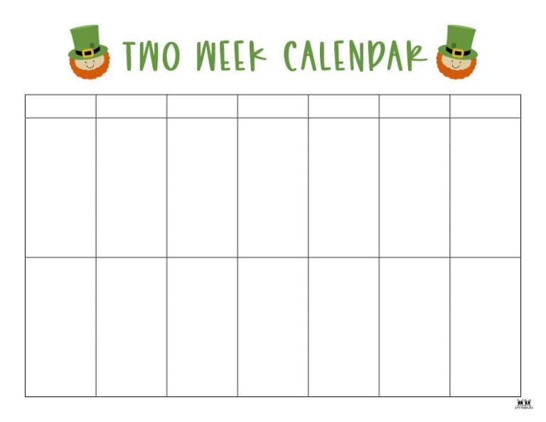 2 Week Calendars - 151 FREE Calendars | Printabulls