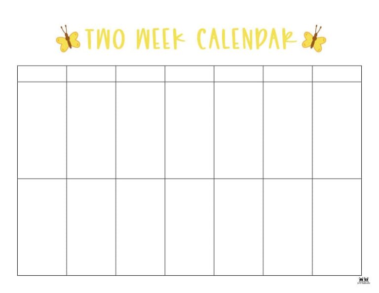 2 Week Calendars - 151 FREE Calendars | Printabulls