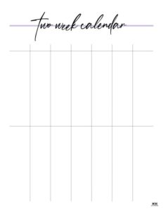 2 Week Calendars - 151 FREE Calendars | Printabulls