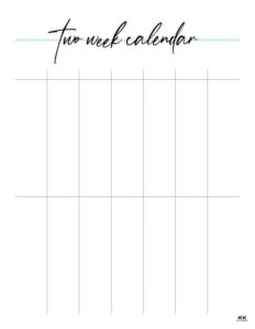 2 Week Calendars - 151 FREE Calendars | Printabulls