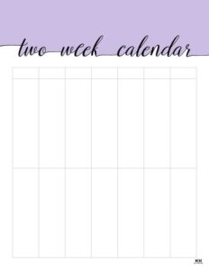2 Week Calendars - 151 FREE Calendars | Printabulls