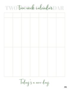 2 Week Calendars - 151 FREE Calendars | Printabulls