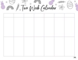 2 Week Calendars - 151 FREE Calendars | Printabulls