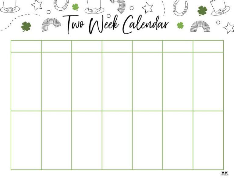 2 Week Calendars - 151 FREE Calendars | Printabulls
