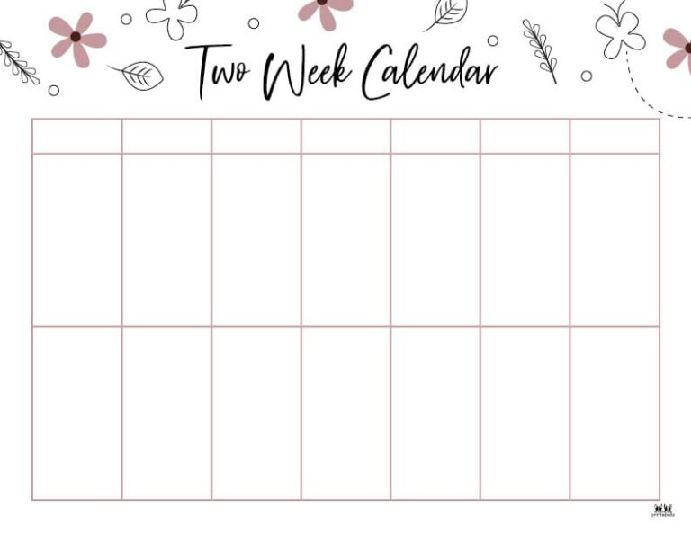 2 Week Calendars - 151 FREE Calendars | Printabulls