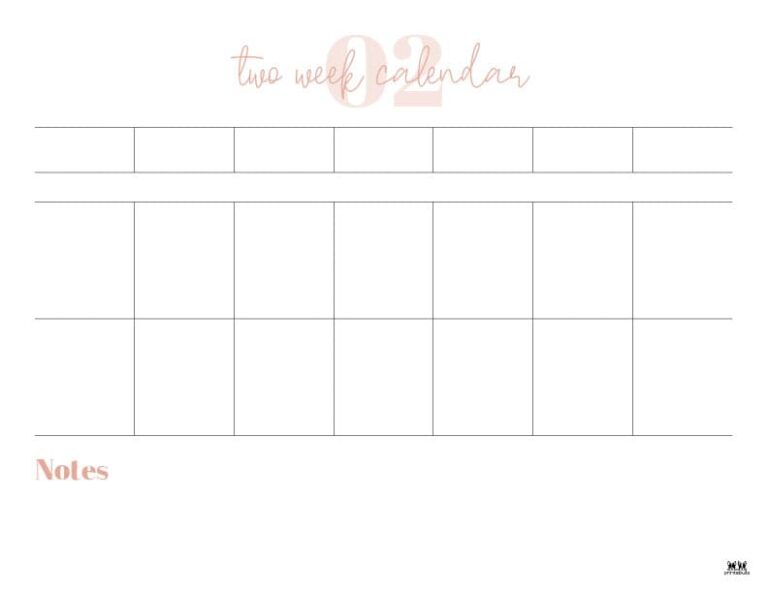 2 Week Calendars - 151 FREE Calendars | Printabulls