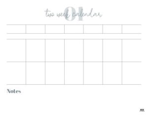 2 Week Calendars - 151 FREE Calendars - PrintaBulk