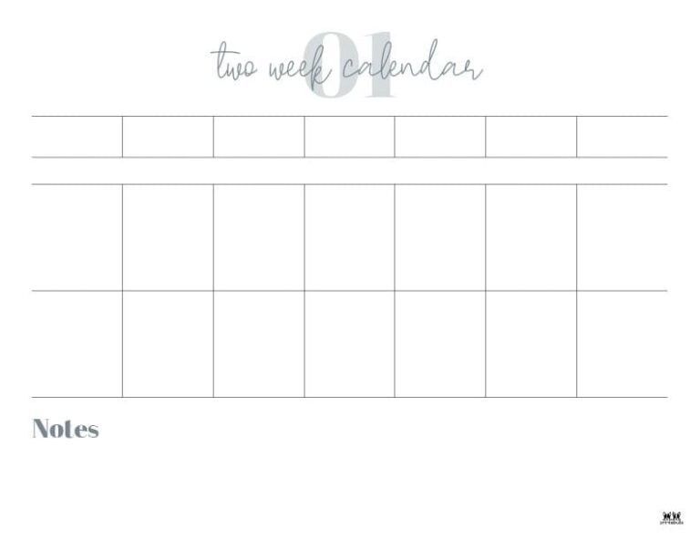 2 Week Calendars - 151 FREE Calendars | Printabulls