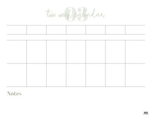 2 Week Calendars - 151 FREE Calendars | Printabulls
