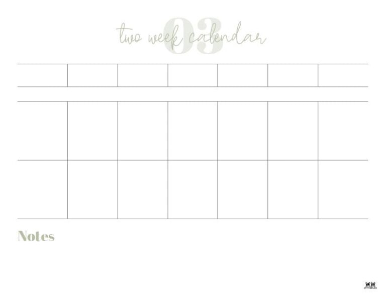 2 Week Calendars - 151 FREE Calendars | Printabulls