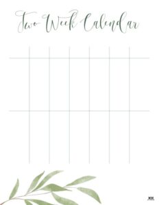 2 Week Calendars - 151 FREE Calendars | Printabulls