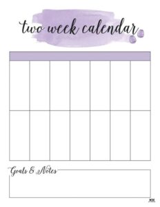 2 Week Calendars - 151 FREE Calendars | Printabulls