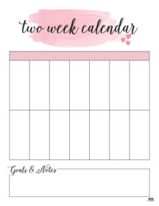 2 Week Calendars - 151 FREE Calendars | Printabulls
