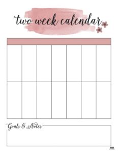2 Week Calendars - 151 FREE Calendars | Printabulls
