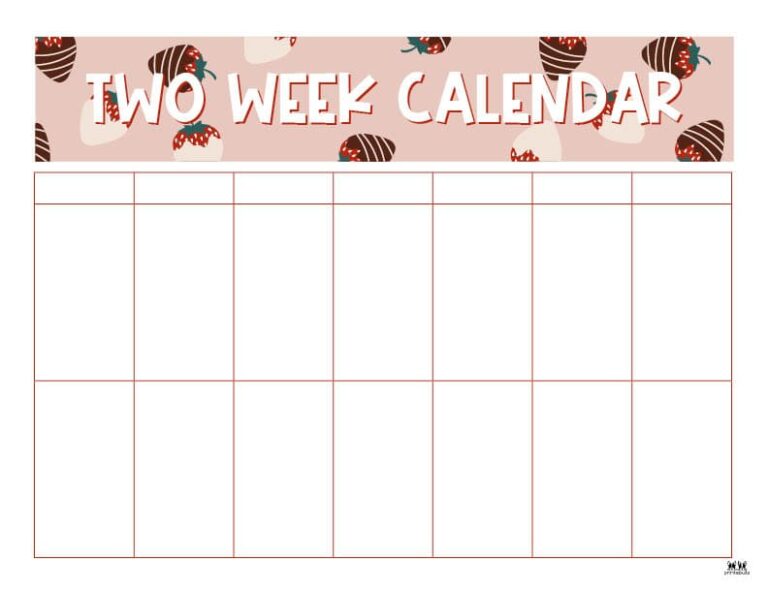 2 Week Calendars - 151 FREE Calendars | Printabulls