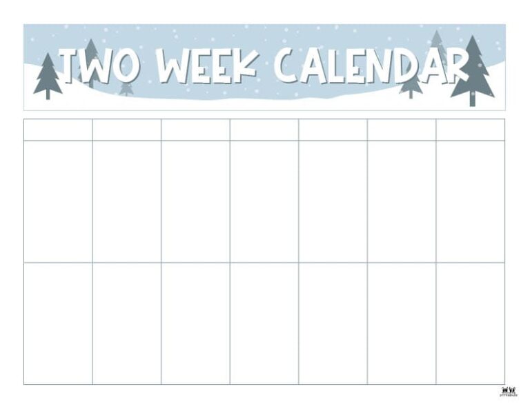 2 Week Calendars - 151 FREE Calendars | Printabulls