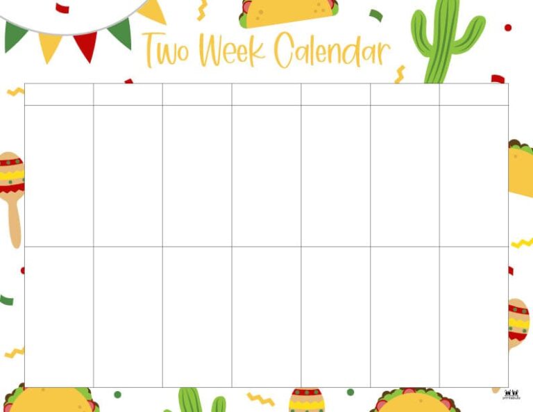 2 Week Calendars - 151 FREE Calendars | Printabulls