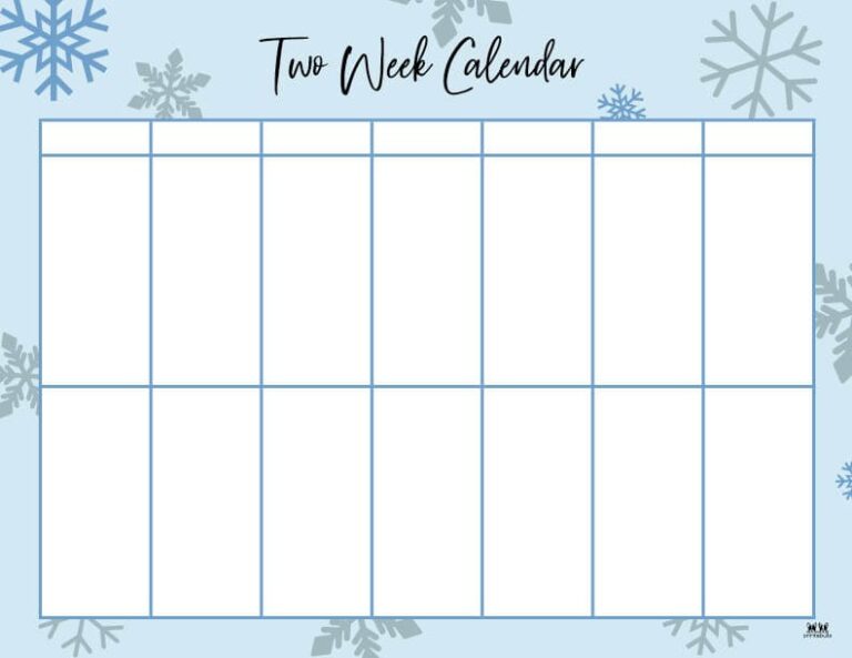 2 Week Calendars - 151 FREE Calendars | Printabulls