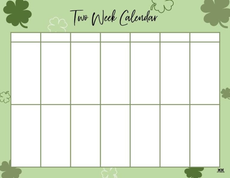 2 Week Calendars - 151 FREE Calendars | Printabulls