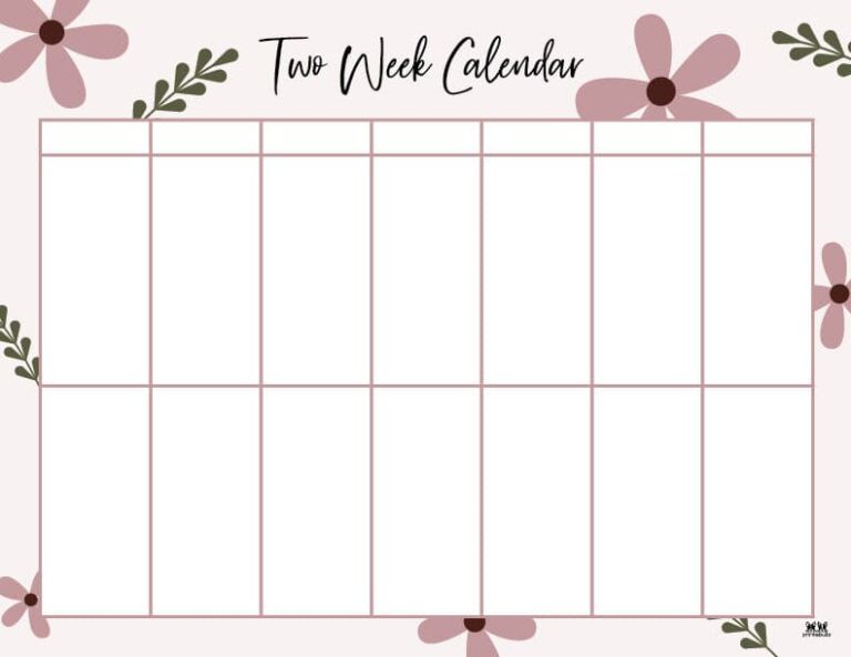 2 Week Calendars - 151 FREE Calendars | Printabulls