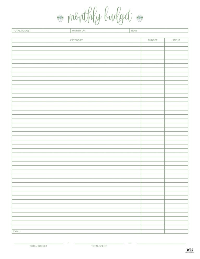 Cash Envelope Budget System Sets - 7 Sets | Printabulls