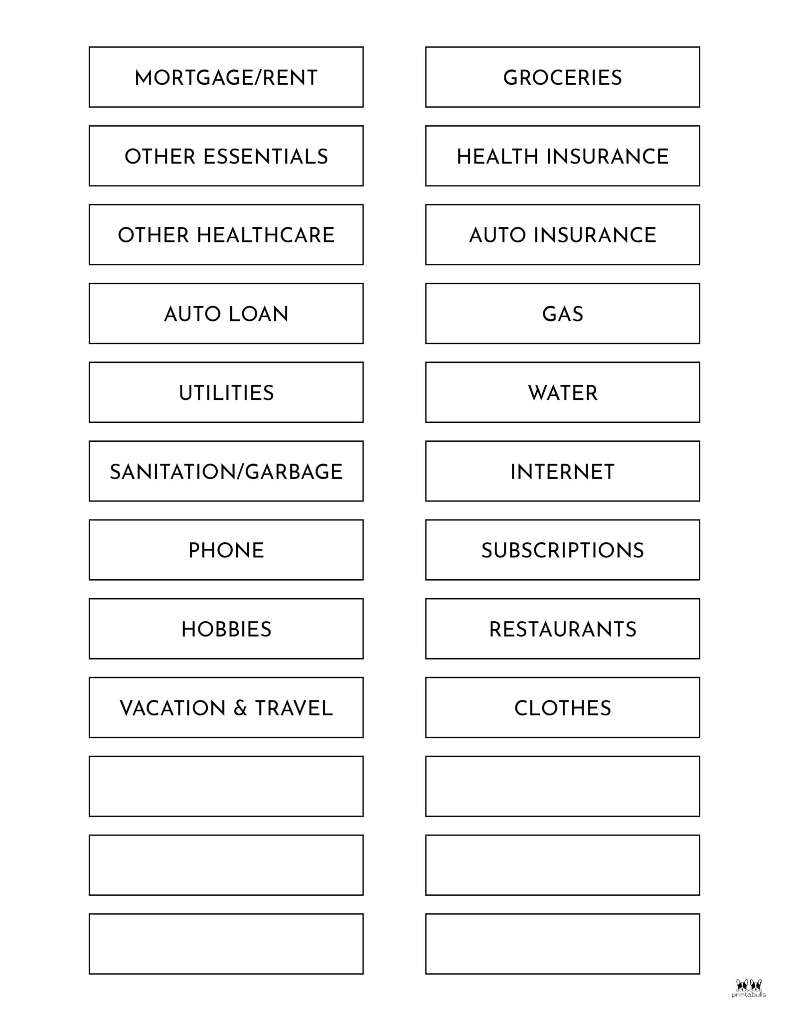 Cash Envelope Budget System Sets - 7 Sets | Printabulls