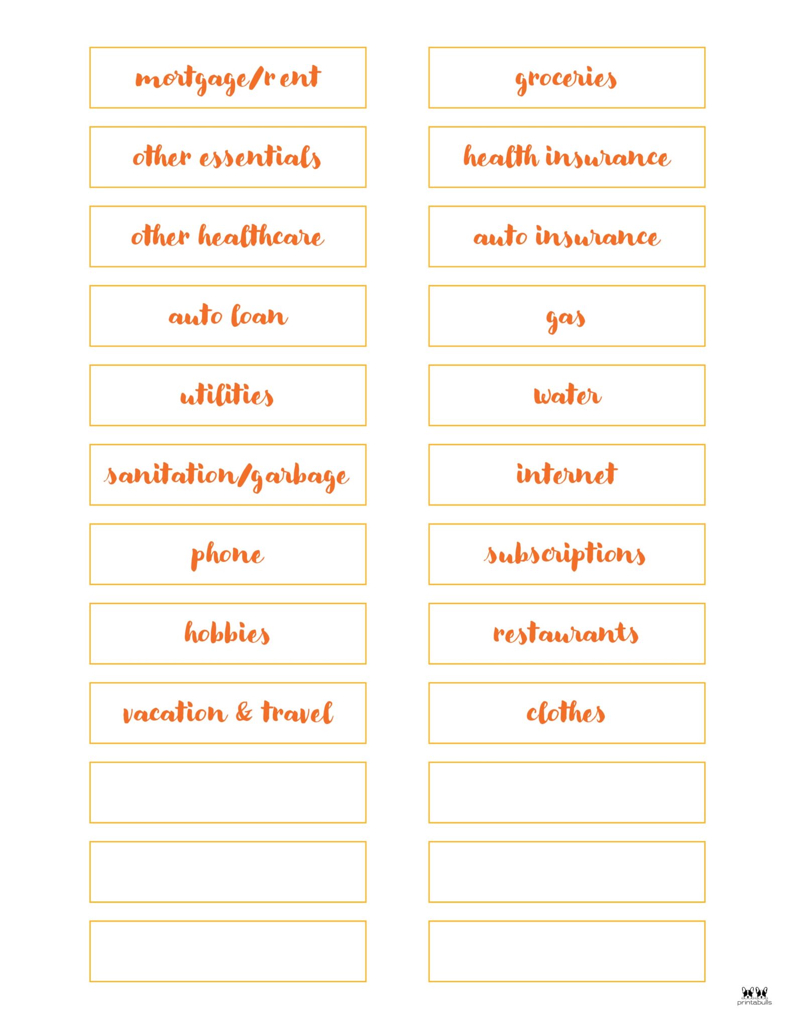 Cash Envelope Budget System Sets - 7 Sets | Printabulls