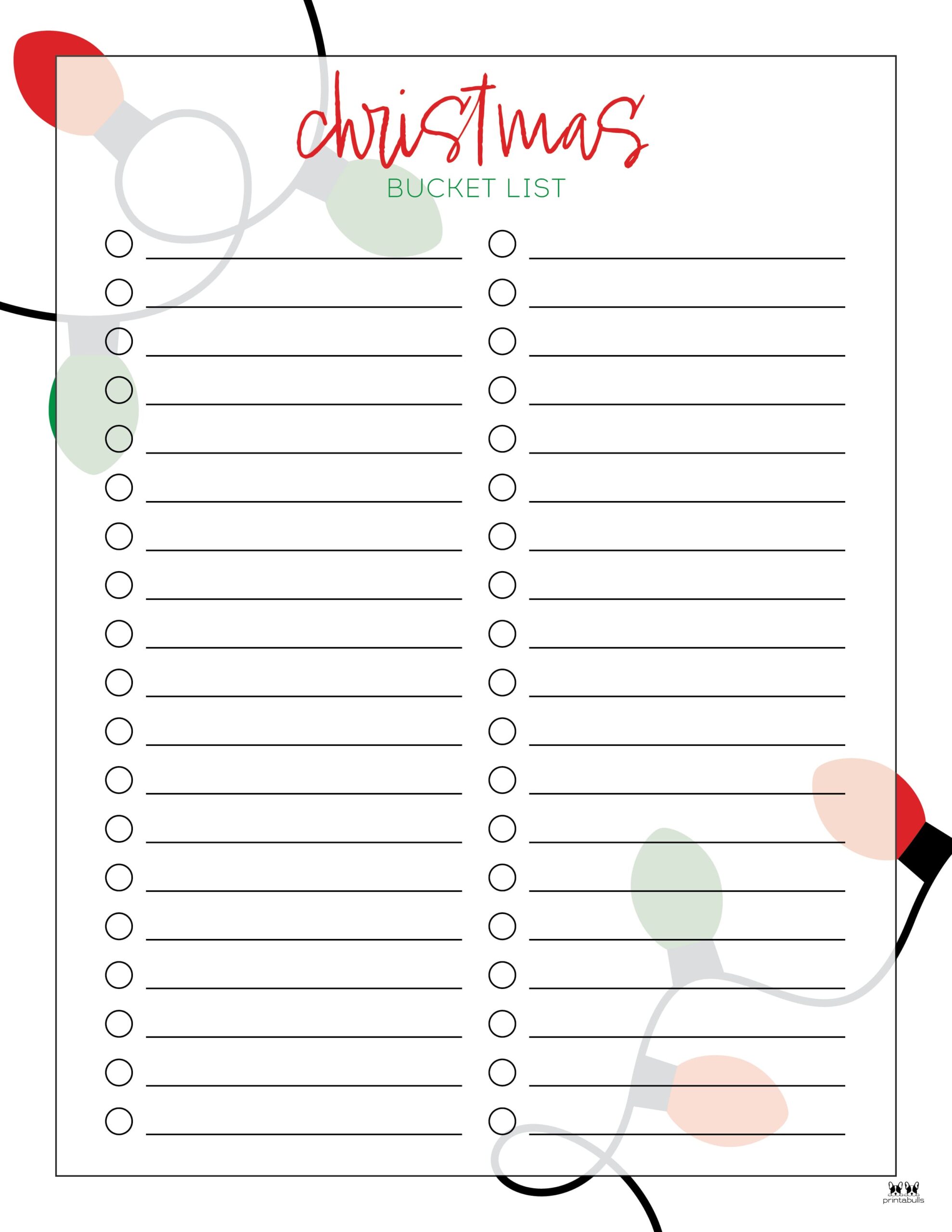 Bucket List Templates - 25 FREE Printables | Printabulls