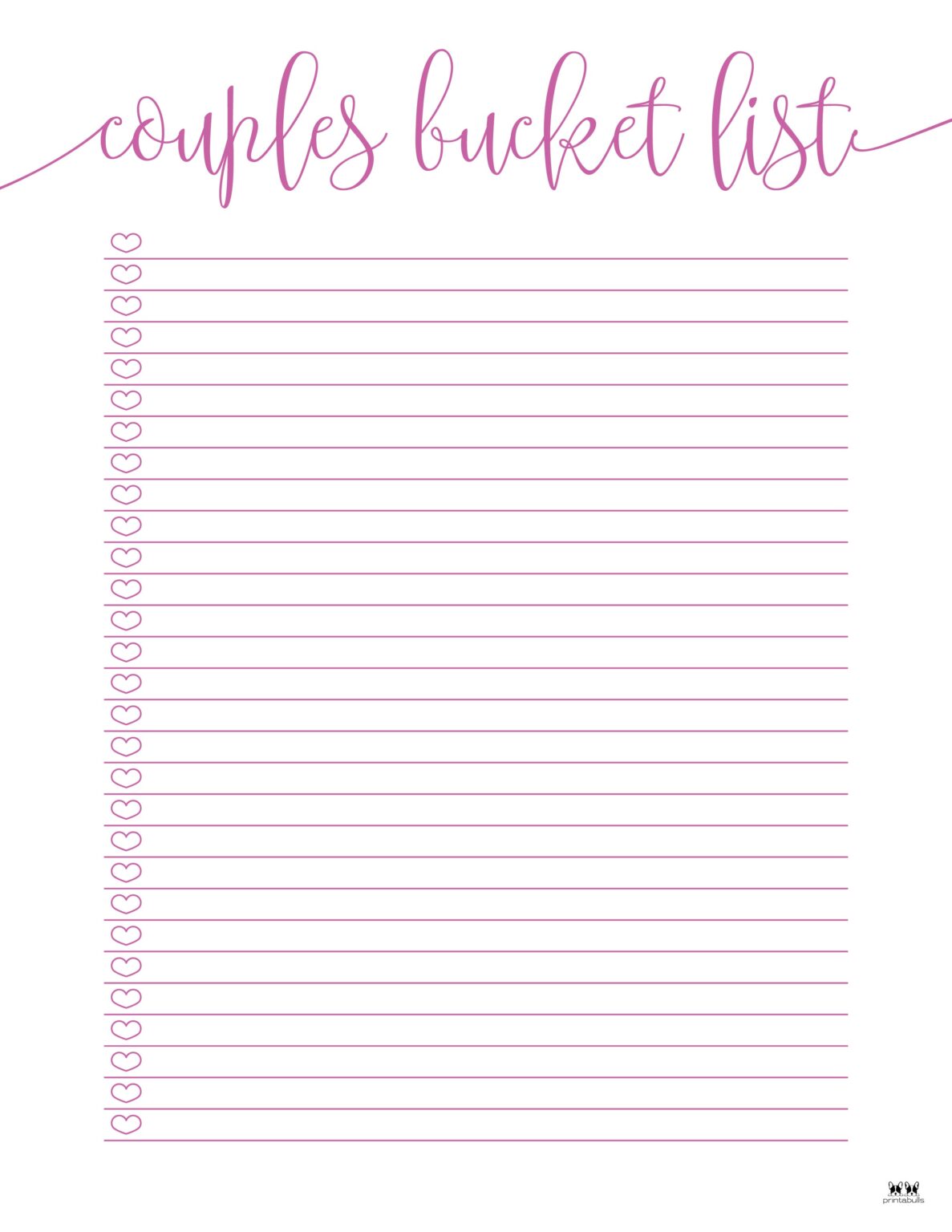 Bucket List Templates - 25 FREE Printables - PrintaBulk
