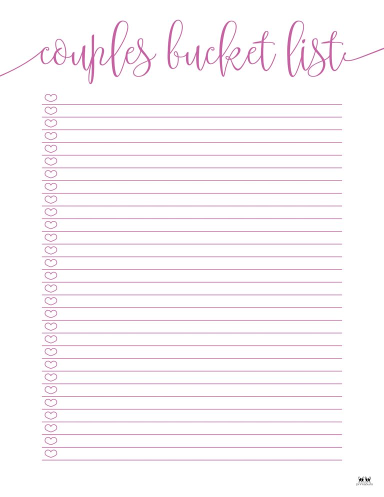 Bucket List Templates - 25 FREE Printables | Printabulls