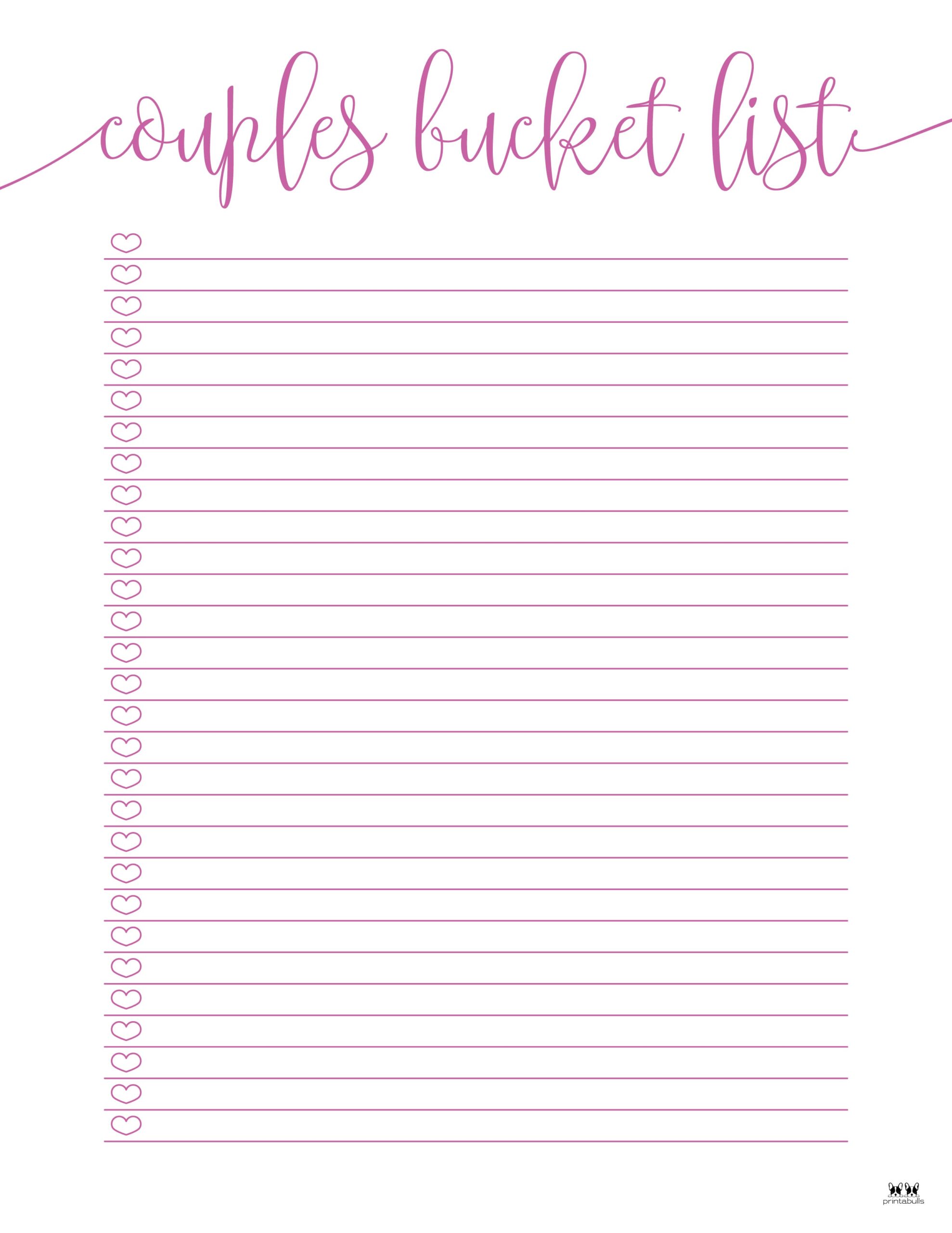 Bucket List Templates - 25 FREE Printables | Printabulls