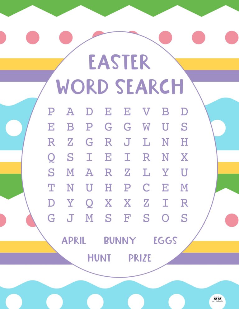 Easter Word Searches - 20 Pages | Printabulls