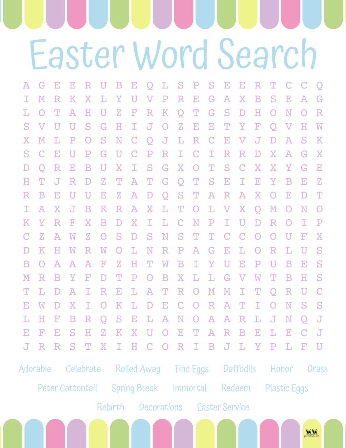 Easter Word Searches - 20 Pages | Printabulls