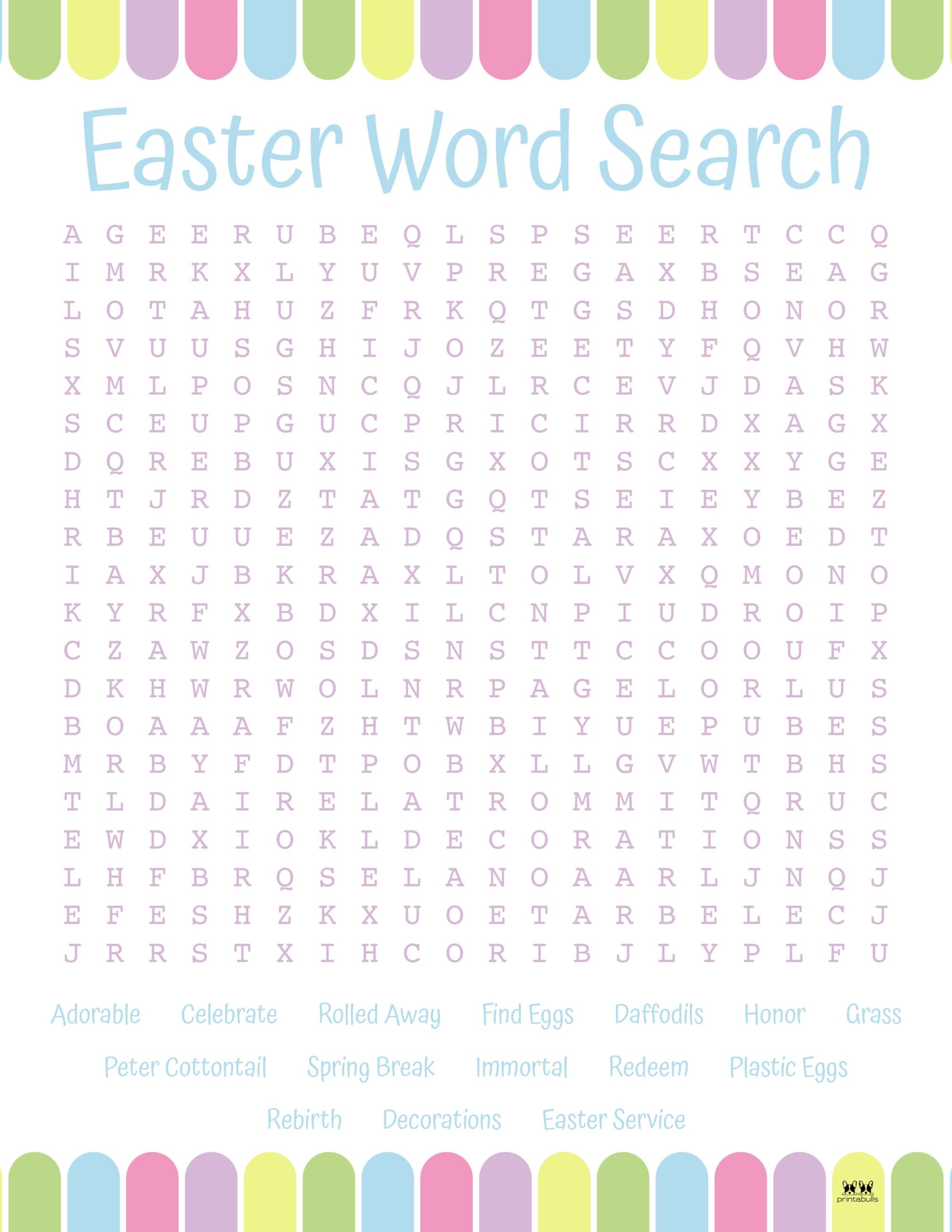 Easter Word Searches - 20 Pages | Printabulls