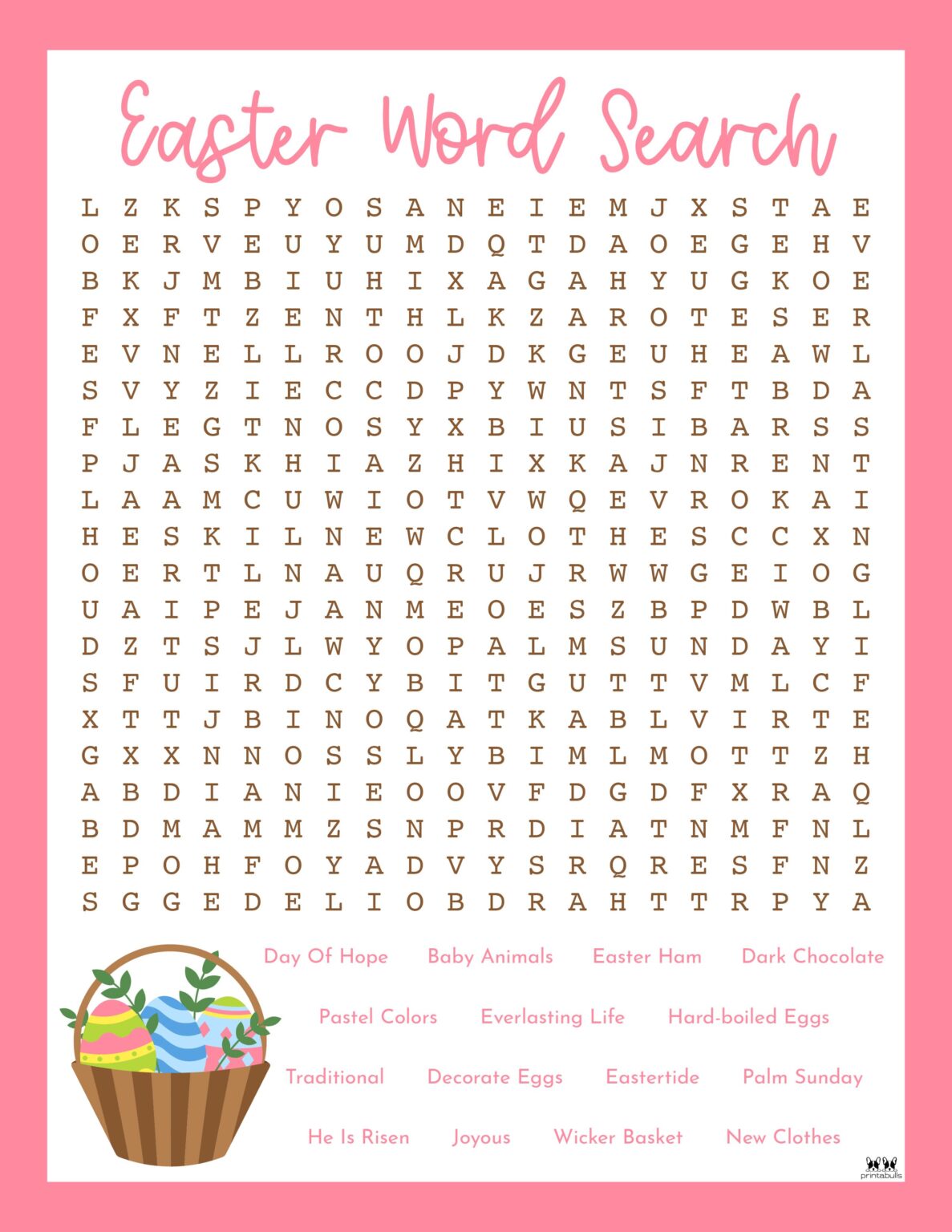 Easter Word Searches - 20 Pages | Printabulls